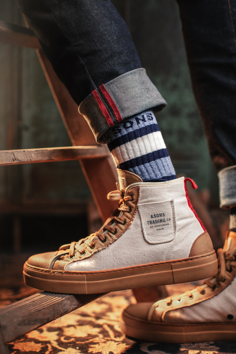 &SONS Baseline Socks Navy – www.andsons.us