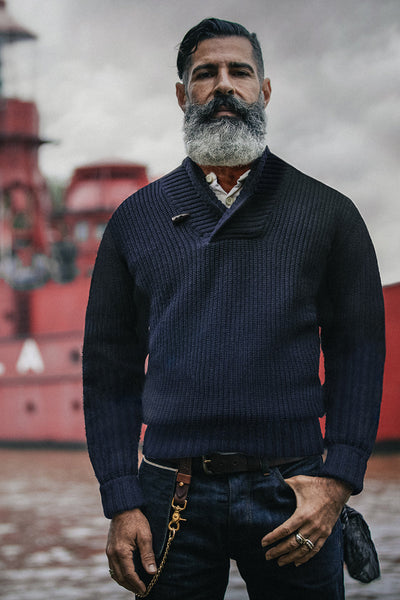 Navy jumper mens store